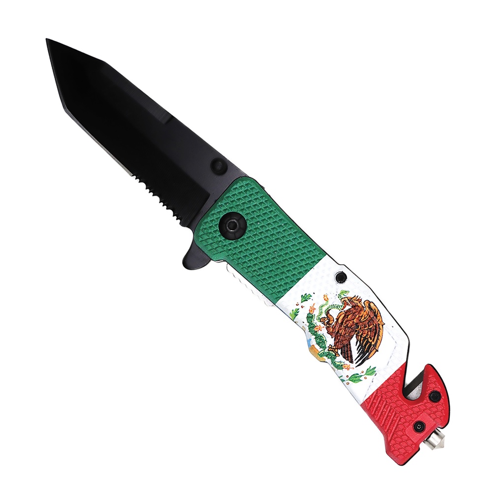 Tricolor Patriot Quick-Deploy Spring-Assisted Knife - Mexican Flag ...