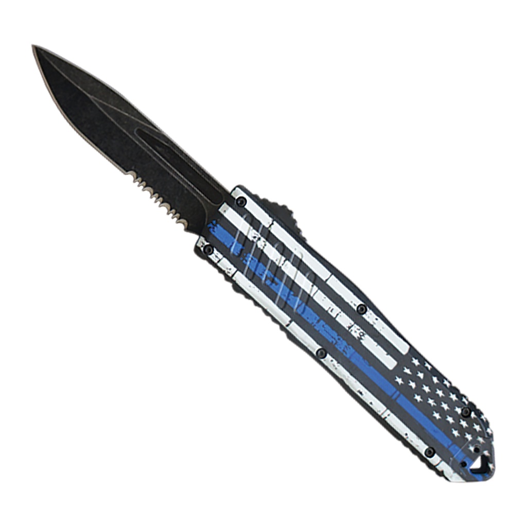 Blue Line Patriot Rapid-Deploy OTF Knife - Stonewash Steel | Texas ...